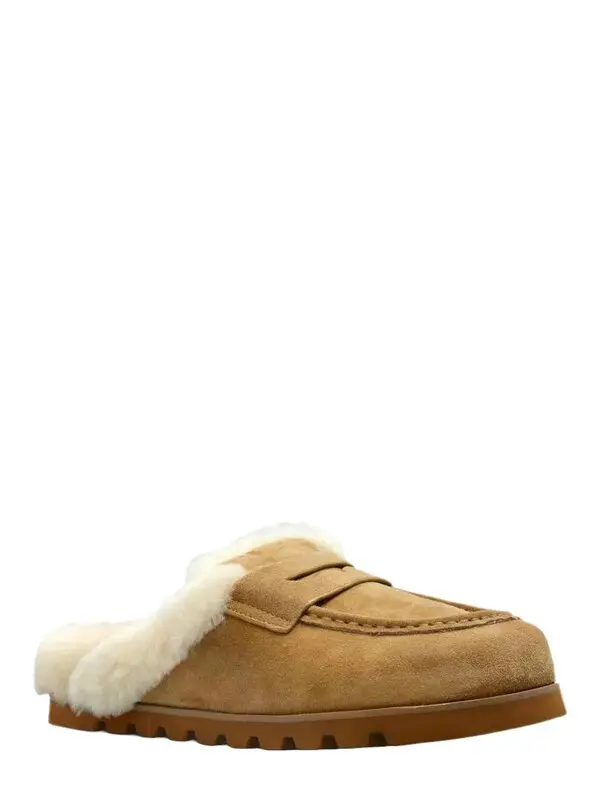 NAKED WOLFE Corded Shearling-lined Mules - Neutrals