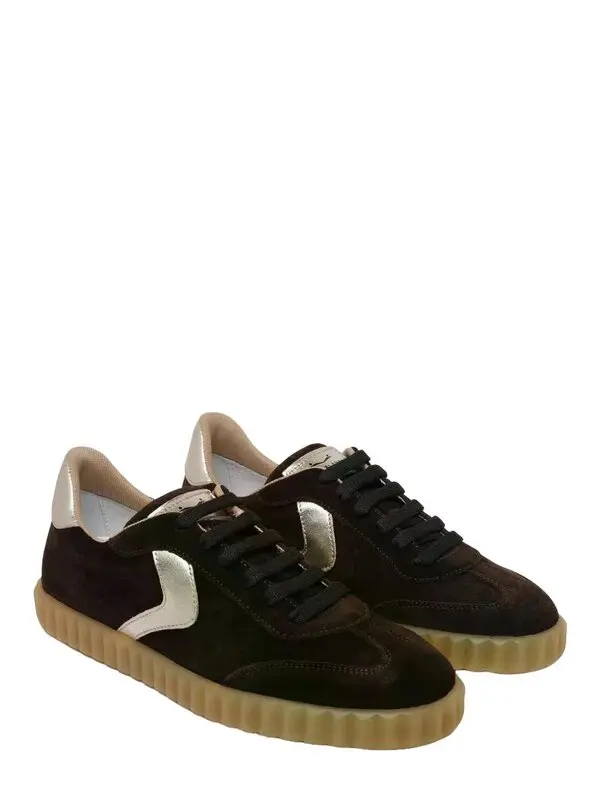 VOILE BLANCHE Suede Metallic-trim Sneakers - Brown