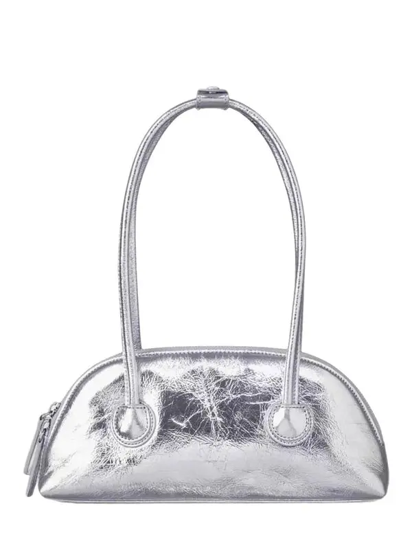 MARGESHERWOOD Mini Crinkled-leather Crescent Tote Bag - Silver