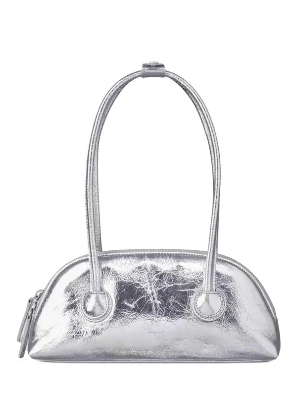 MARGESHERWOOD Mini Crinkled-leather Crescent Tote Bag - Silver