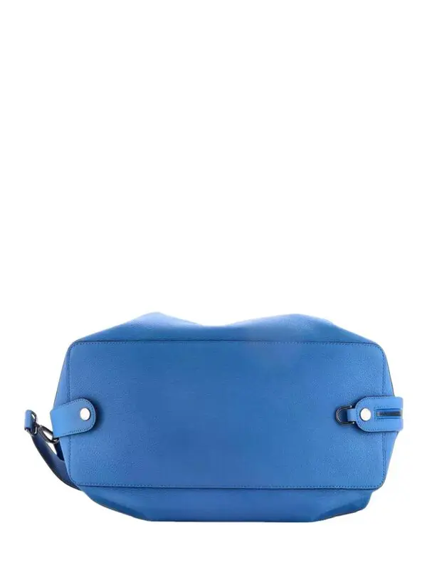 Fendi Media Travel Bag Leather Large Satchel - Blue