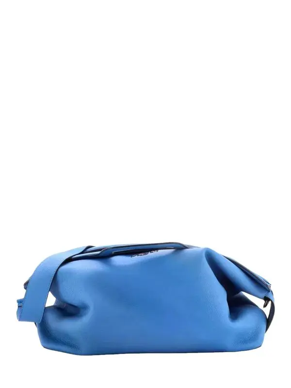 Fendi Media Travel Bag Leather Large Satchel - Blue