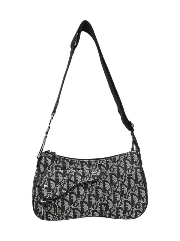 Dior Trotter Saddle Monogram-pattern Crossbody Bag - Black