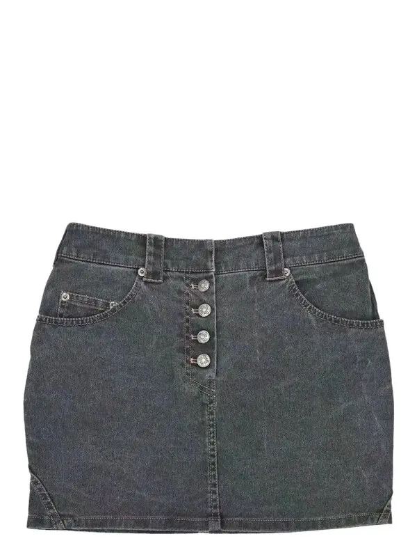 Dior Button-front Denim Mini Skirt - Grey