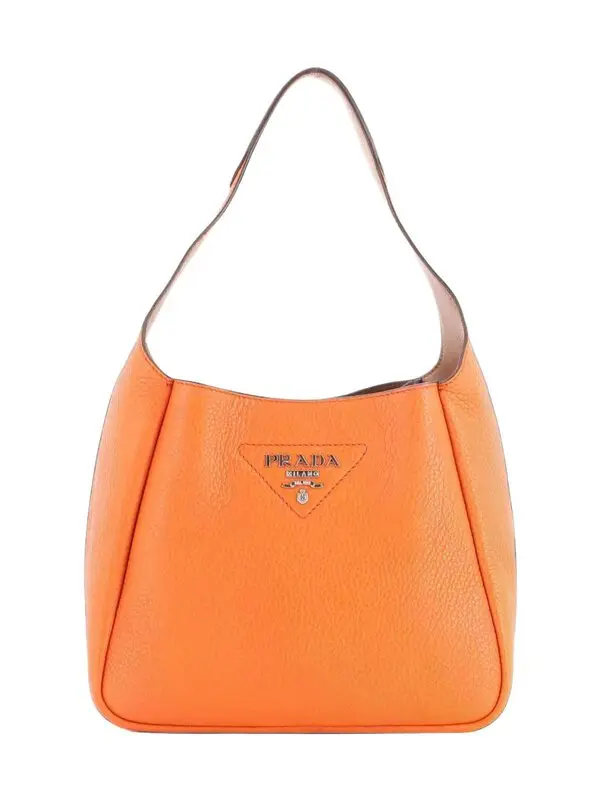 Prada Dynamique Vitello Daino Small Hobo Bag - Orange