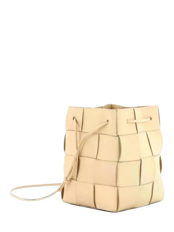 Bottega Veneta Cassette Maxi Intrecciato Leather Small Bucket Bag - Neutrals