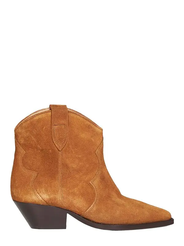 Isabel Marant Étoile Cognac Suede Dewina Western Ankle Boots - Multicolor