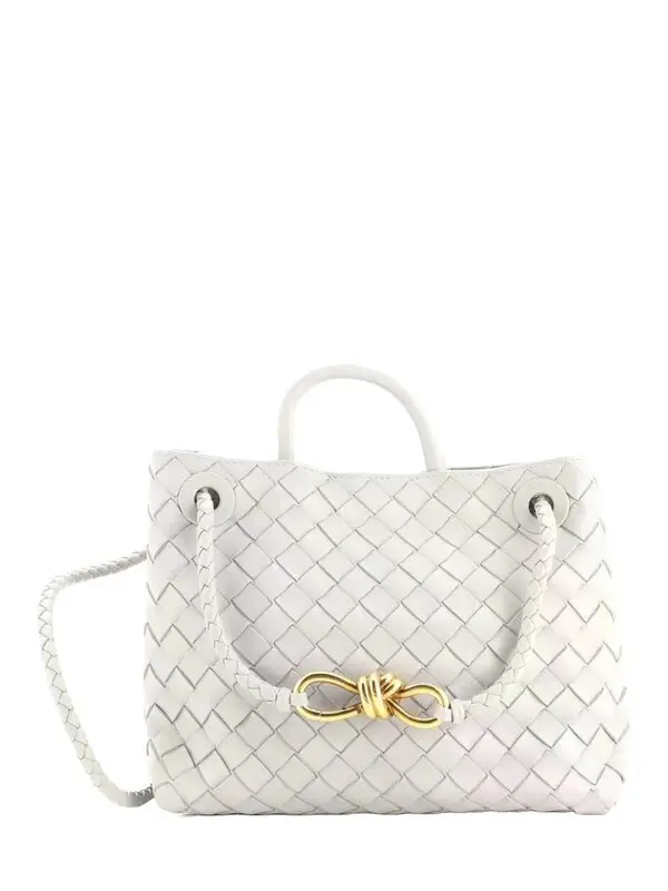 Bottega Veneta Andiamo Top Handle Bag Intrecciato Nappa Small Satchel - Grey