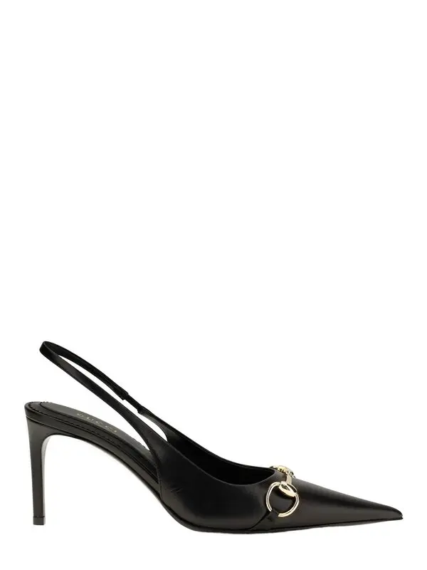 Gucci Slingback Pumps With Strap - Black