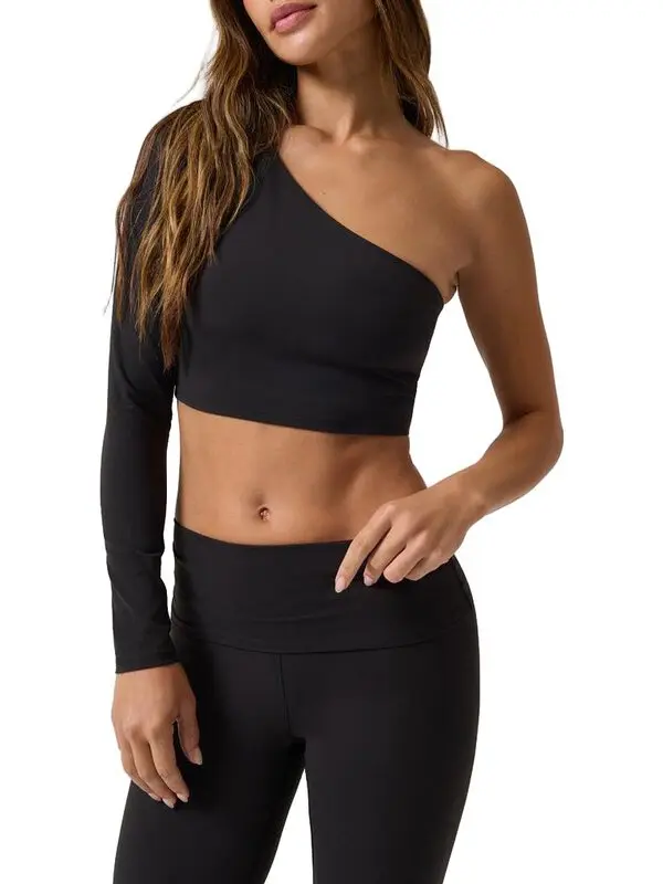 Spiritual Gangster Reece One-shoulder Sports Bra - Black