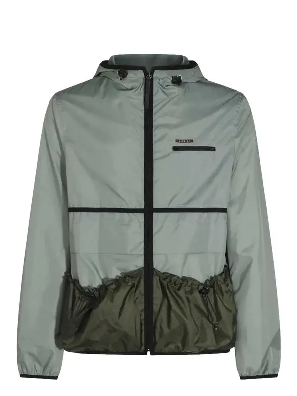 Marni Panelled Hooded Jacket - Grey