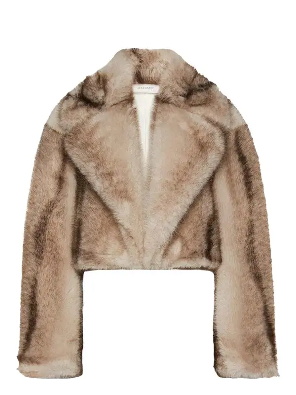 Sportmax Cropped Furry Jersey Jacket - Grey