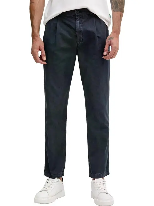 BENETTON Pleated Straight-leg Trousers - Blue