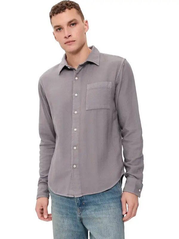 ALEX CRANE Herringbone Flannel Shirt - Slate