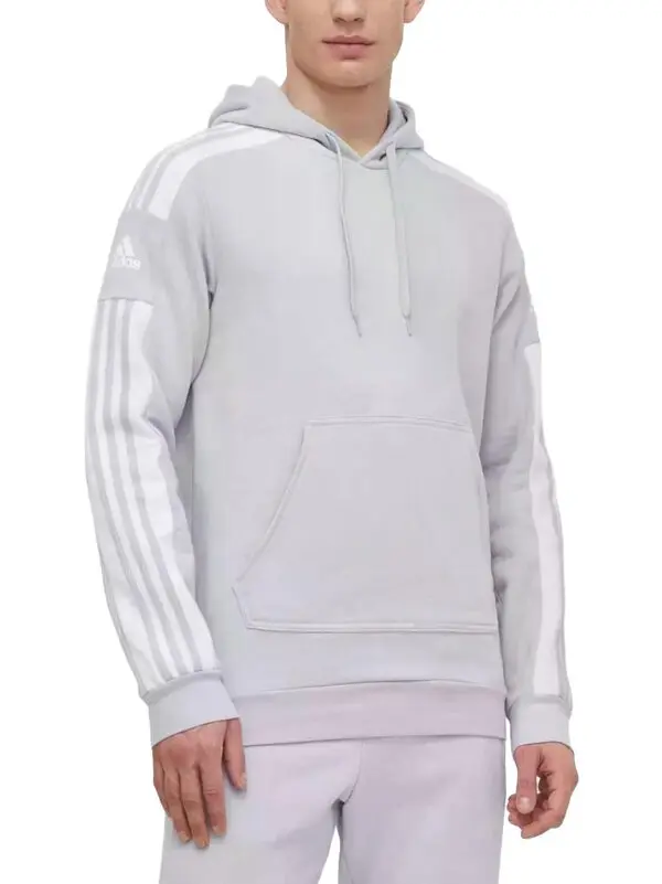 Adidas Signature Stripes-detail Hoodie - Grey