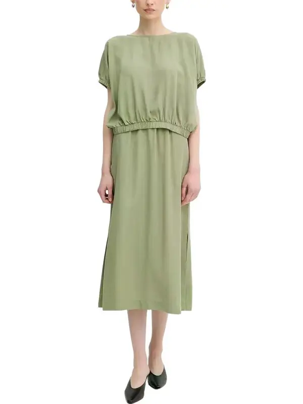 BENETTON Flowing Midi Skirt - Green
