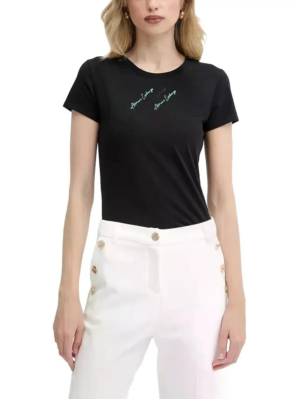 Armani Exchange Logo-detail T-shirt - Black