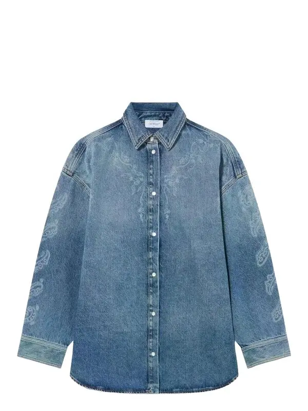 Off-White Paisley Denim Lover Shirt Jacket - Blue