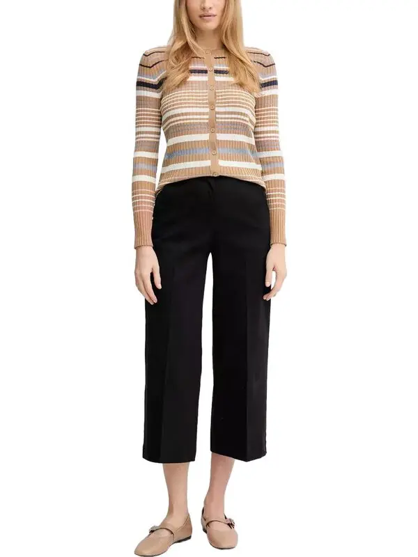 BENETTON Striped Cardigan - Neutrals