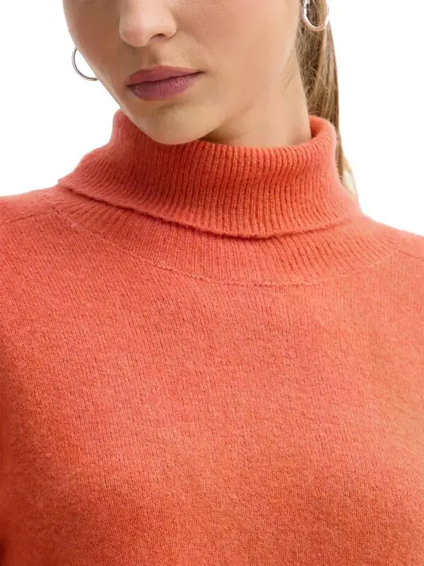 BENETTON Roll-neck Sweater - Orange