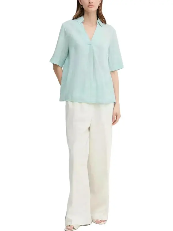 BENETTON V-neck Blouse - Blue
