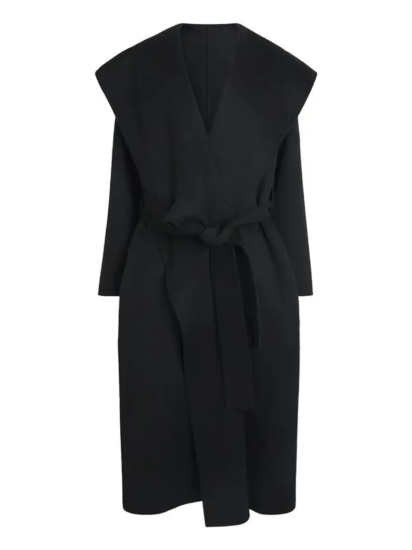 TOTEME Wool Hooded Coat - Black