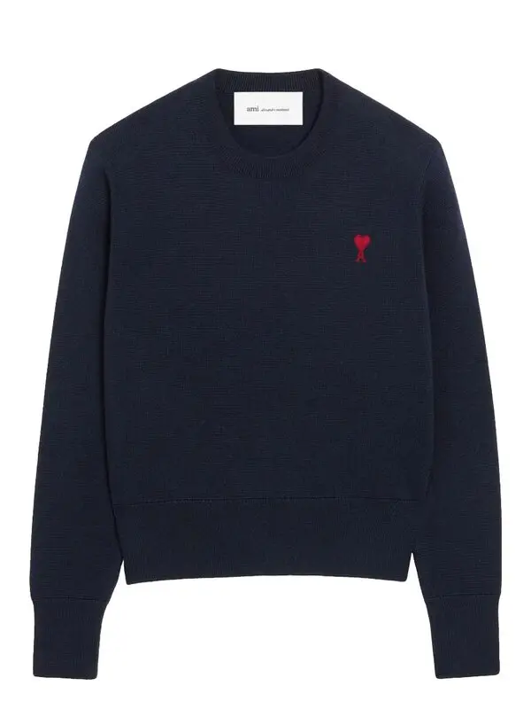 AMI Paris De Coeur Wool Crewneck Sweater - Multicolor