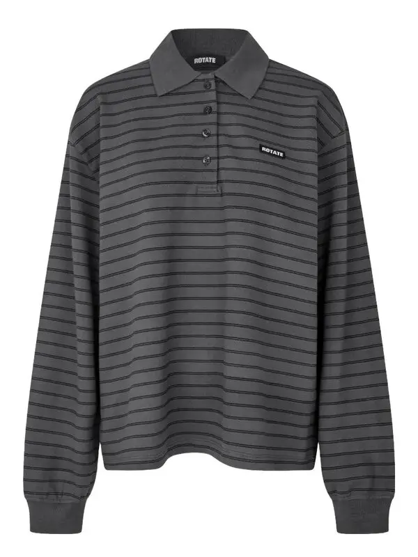 ROTATE BY BIRGER CHRISTENSEN Pique Longsleeve Polo - Grey