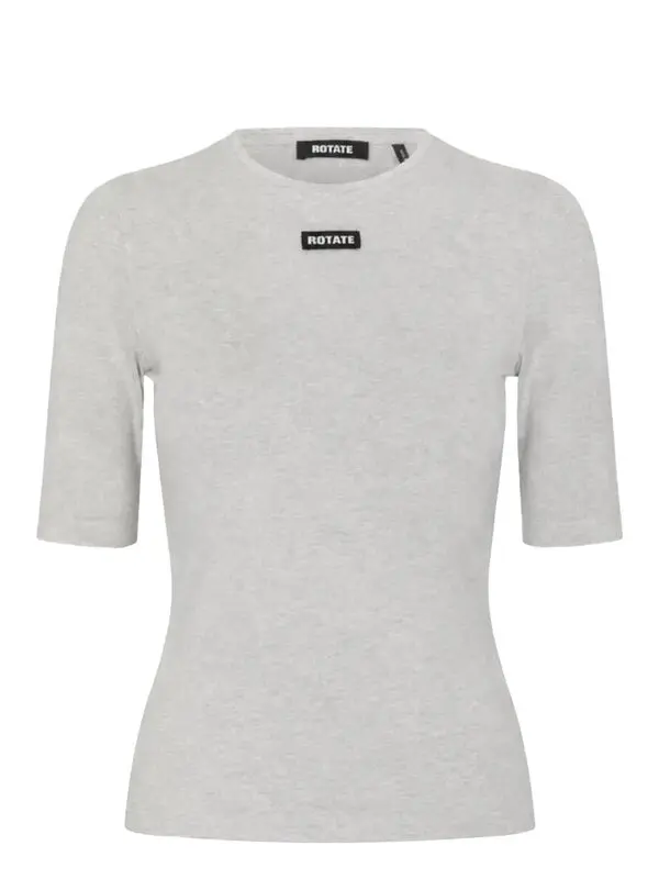 ROTATE BY BIRGER CHRISTENSEN Logo-patch Short-sleeve T-shirt - Grey