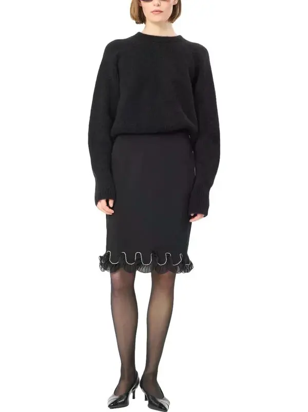 ROTATE BY BIRGER CHRISTENSEN Chiffon Ruffle Mini Skirt - Black
