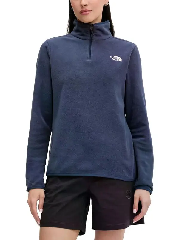 The North Face Logo-embroidered Quarter-zip Sweatshirt - Blue