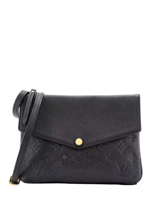 LOUIS VUITTON Twice Handbag Monogram Empreinte Leather Crossbody Bag - Black