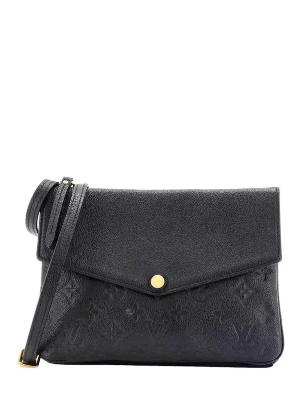 LOUIS VUITTON Twice Handbag Monogram Empreinte Leather Crossbody Bag - Black