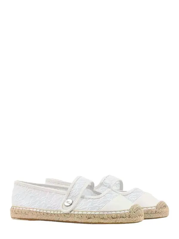 Karl Lagerfeld Monogram-embroidered Mary Jane Espadrilles - White