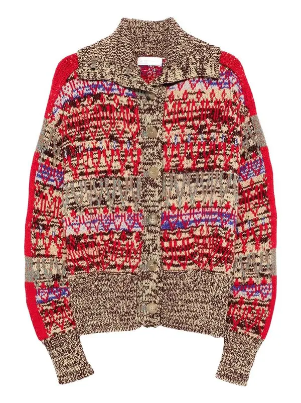 Dries Van Noten Oversize Jacquard Wool Cardigan - Multi
