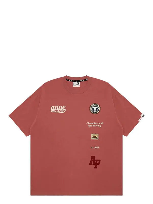 AAPE Unvs Embroidered Logo Tee /light - Red