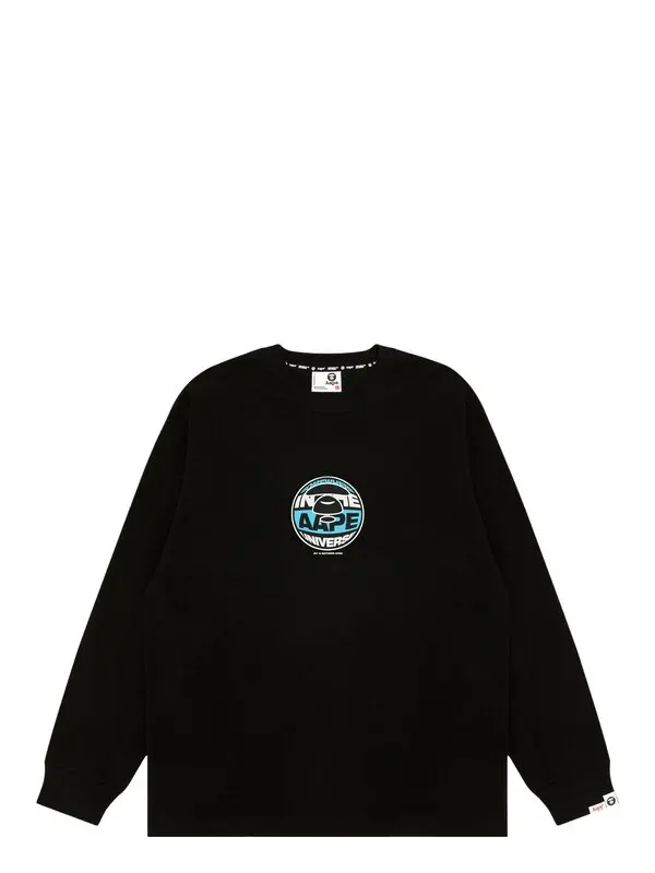 AAPE BY *A BATHING APE Moonface Universe Long Sleeve Tee - Black