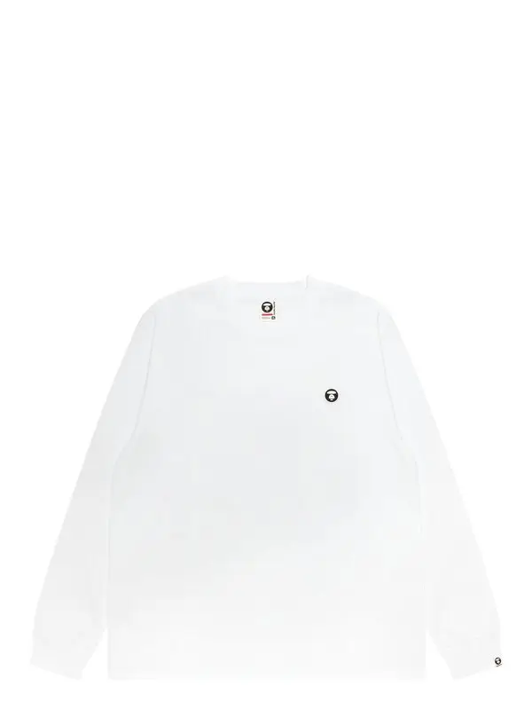 AAPE BY *A BATHING APE Moonface Logo Long Sleeve Tee - White