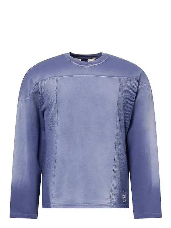 BRAIN DEAD Panelled Long-sleeve Cotton T-shirt - Navy