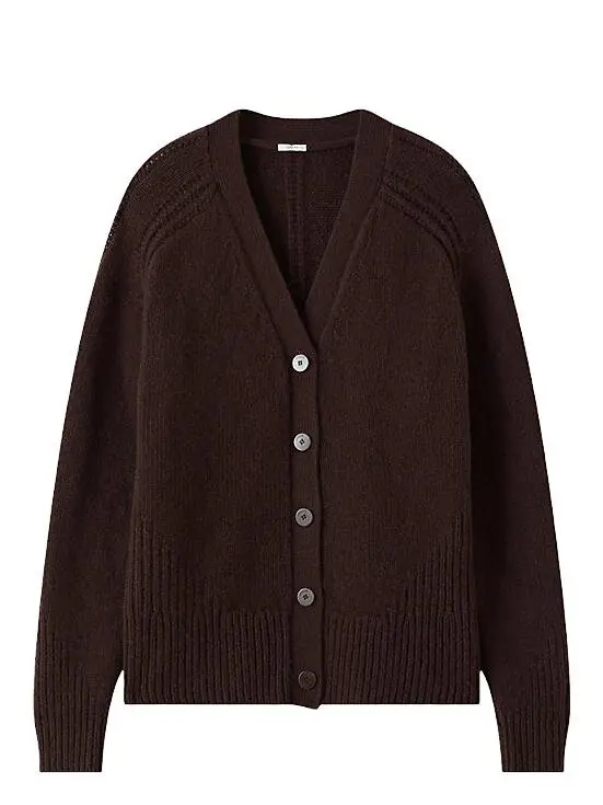 JOSEPH Lele V-neck Relaxed-fit Cashmere Cardigan - Espresso