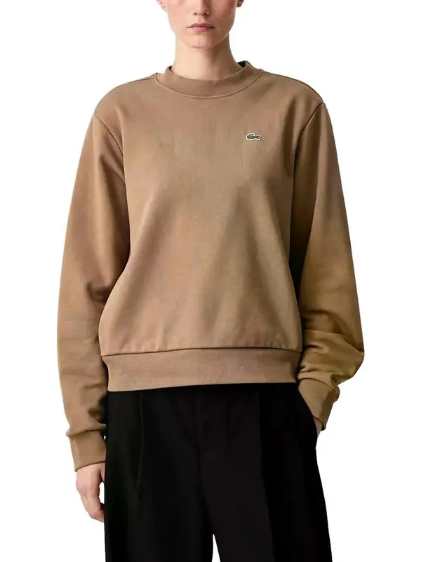 Lacoste Relaxed Fit Fleece Crew Neck Sweatshirt - Brown