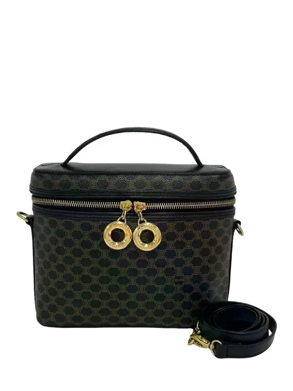 Celine 1998 Macadam Coated Canvas Vanity Bag - Brown