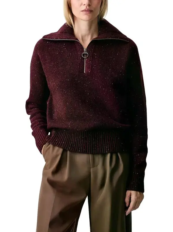 Barbour Lavensdale Quarter-zip Jumper - Red