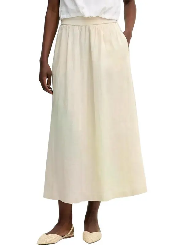 BENETTON Elasticated-waist Gathered Maxi Skirt - Neutrals