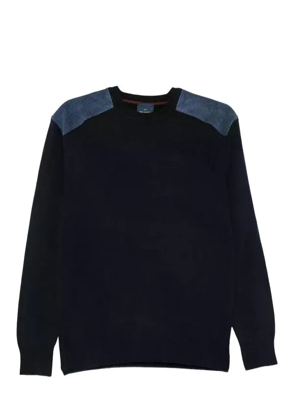 Paul & Shark Corduroy-panelled Sweater - Blue