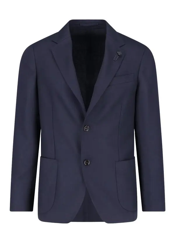 LARDINI 100% Virgin Wool Tailored Jacket - Blue