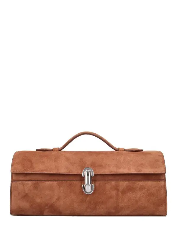 Savette Suede Calfskin Top Handle Bag - Brown