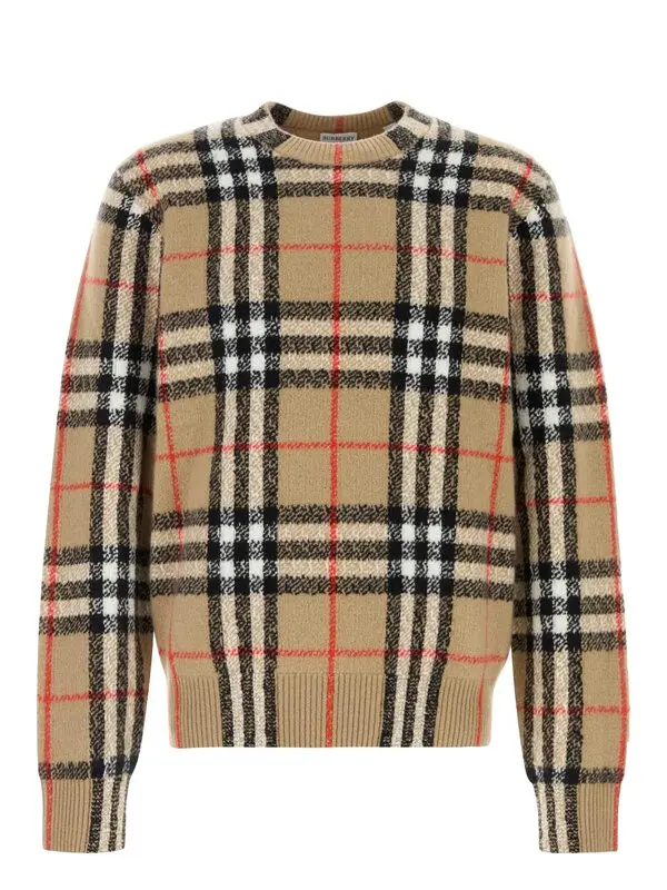 Burberry Embroidered Cashmere Sweater With Detail - Checked