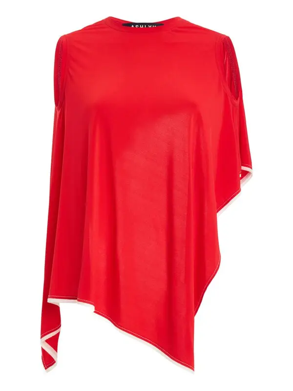 ASHLYN Sleeveless Jersey Topp - Red