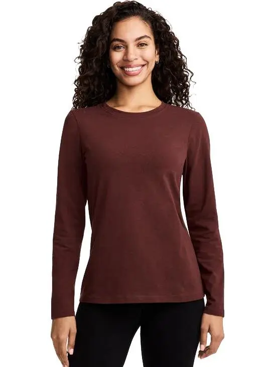 JOCKEY Organic Cotton Stretch Long Sleeve Tee - Currant